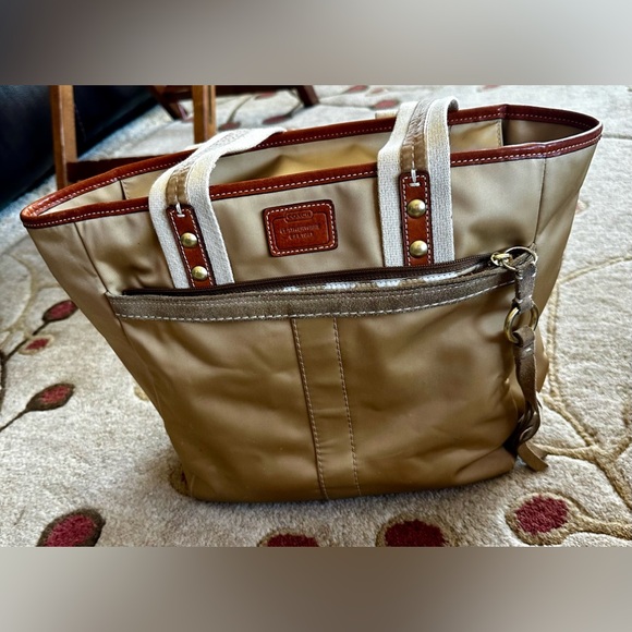 Coach | Bags | Coach Nylon Bag With Leather Trim | Poshmark